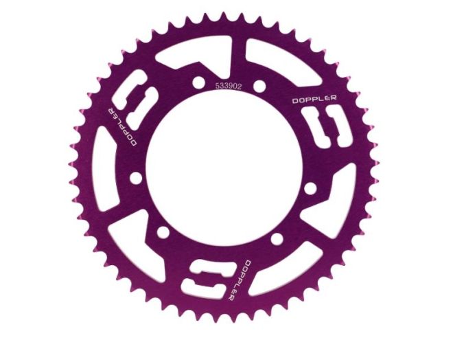 Couronne alu 53 dents 428 Doppler Sherco Enduro SM violet 110mm