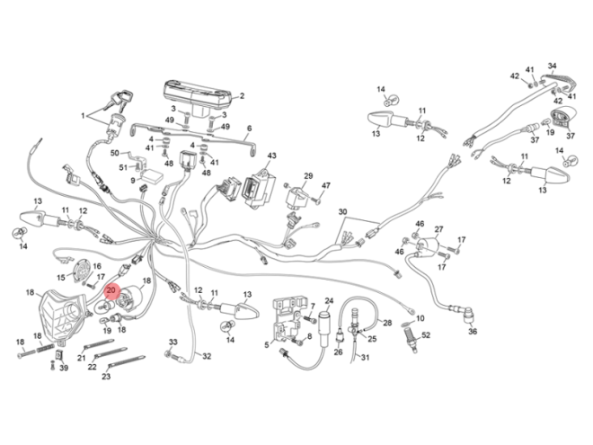 Ampoule BA20d 12V 35/35W origine Sherco 50 HRD SM Black Moon RS après 2024