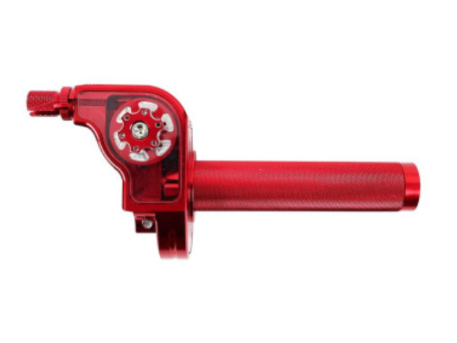 Poignée de gaz 30° alu CNC rouge